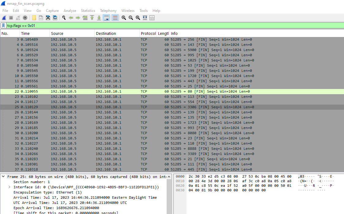 Identifying Nmap Scanning Techniques with Wireshark – The Cyber Fort
