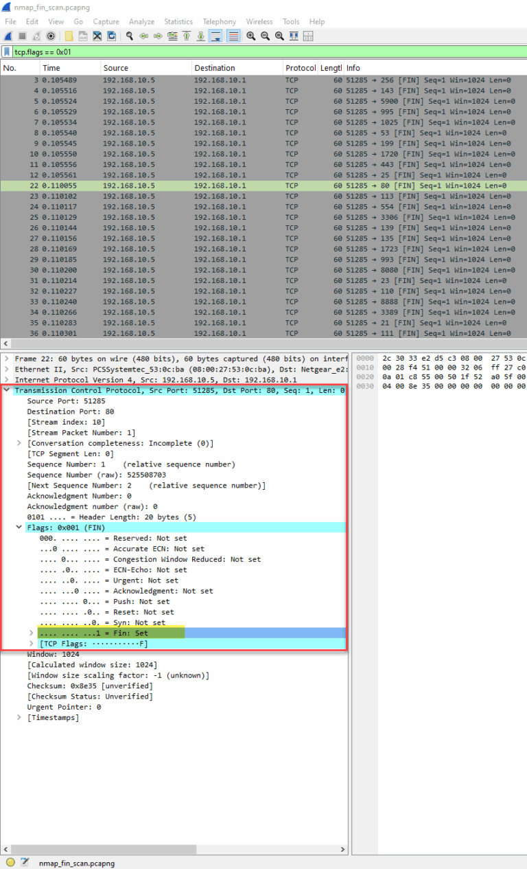 Identifying Nmap Scanning Techniques with Wireshark – The Cyber Fort