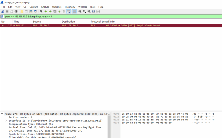 Identifying Nmap Scanning Techniques with Wireshark – The Cyber Fort